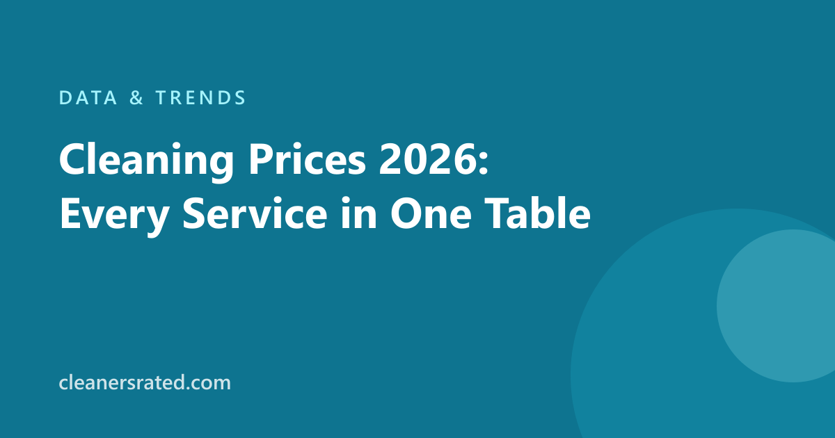 Cleaning Prices 2026: Every Service in One Table